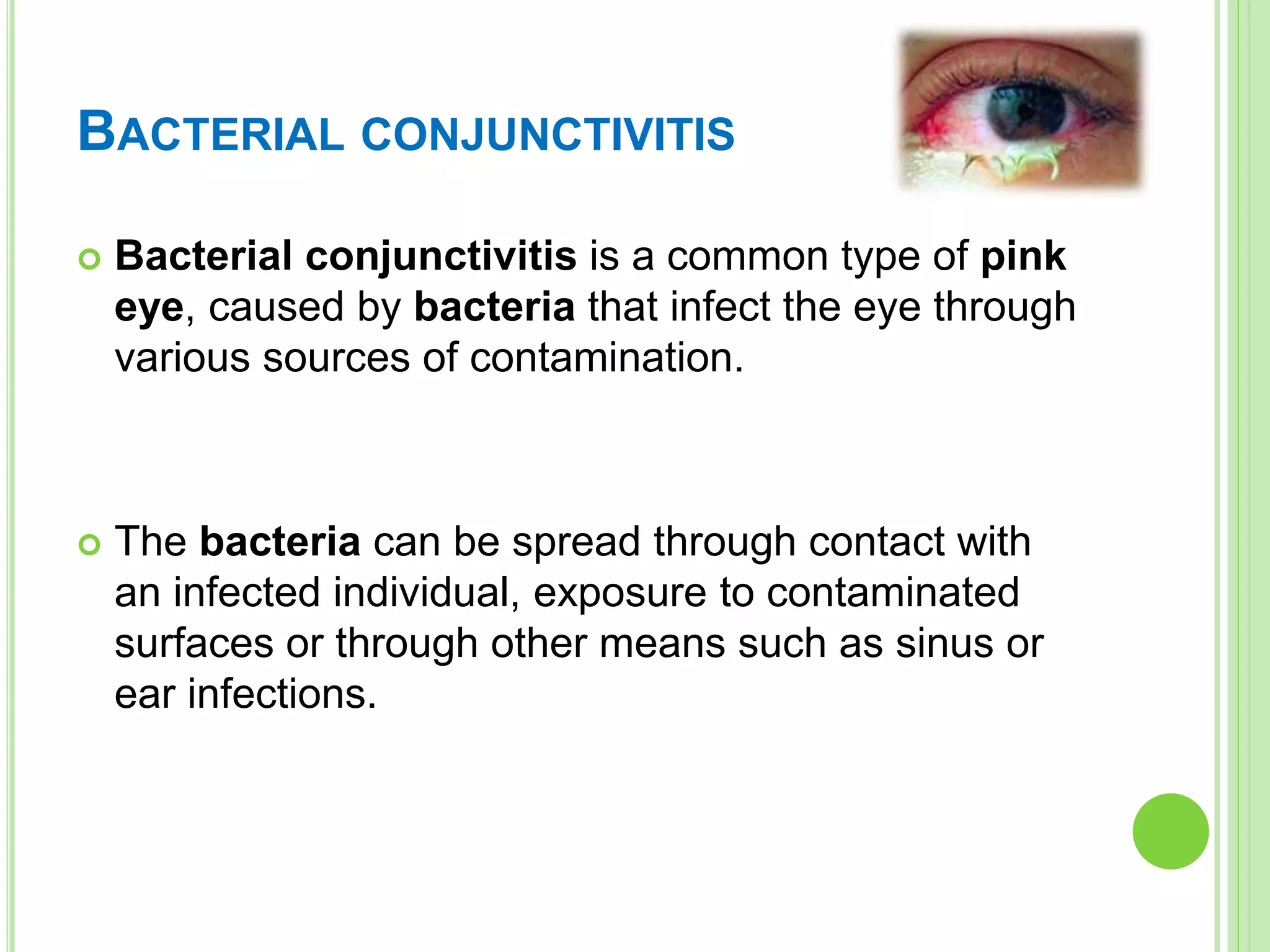 Bacterial conjunctivitis Pharmacotherapy | PPTX