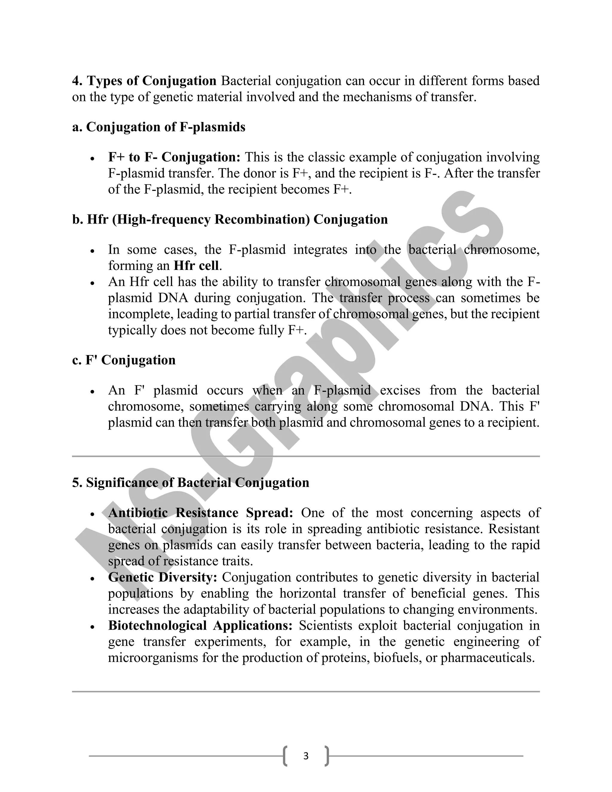Bacterial Conjugation for B.Sc. SEM-3 Botany /Biotechnology | PDF