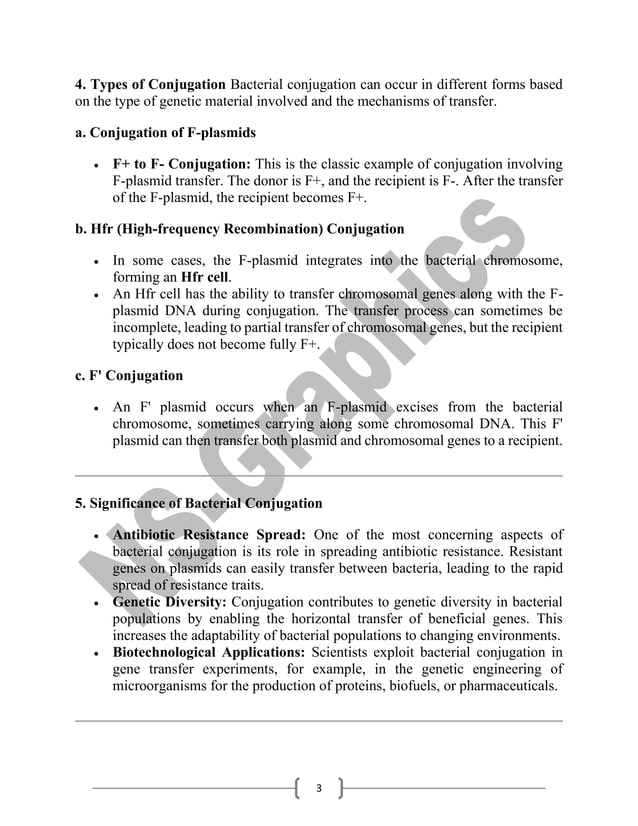 Bacterial Conjugation for B.Sc. SEM-3 Botany /Biotechnology | PDF