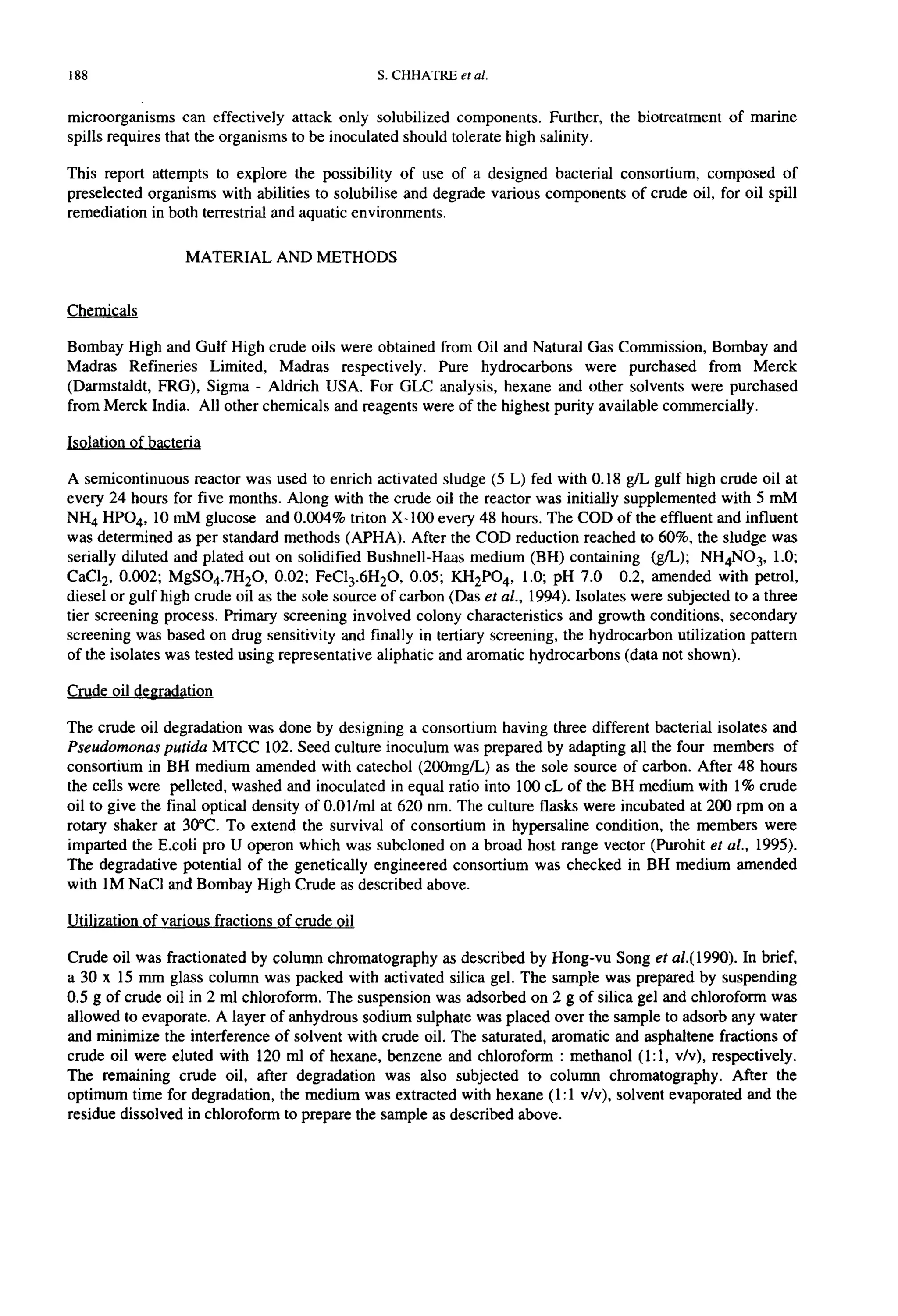 Bacterial Consortium For Crude Oil | PDF