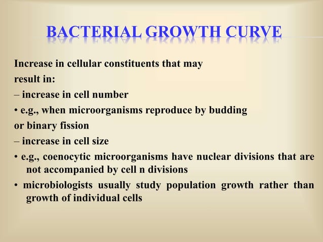 Bacterial Growth curve | PPT | Biological Sciences | Science