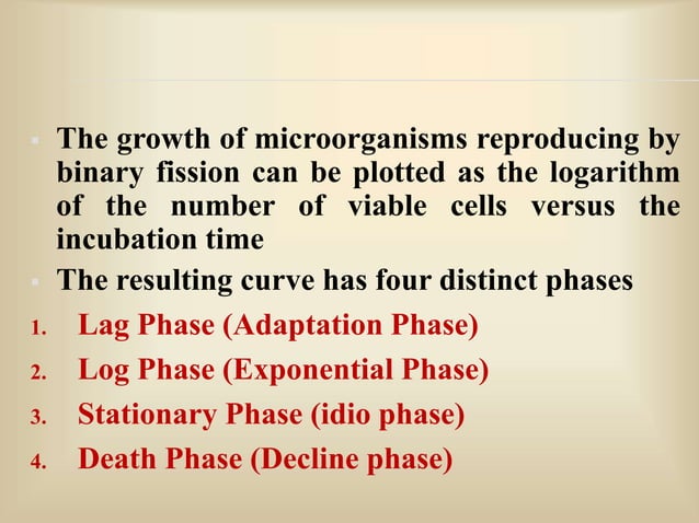 Bacterial Growth curve | PPT | Biological Sciences | Science
