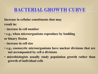 Bacterial Growth Curve, typical microbial growth pattern.ppt