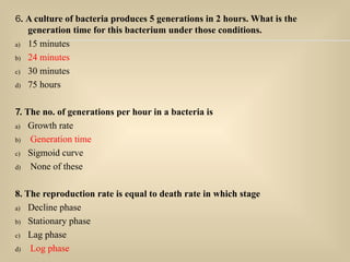 Bacterial Growth Curve, typical microbial growth pattern.ppt