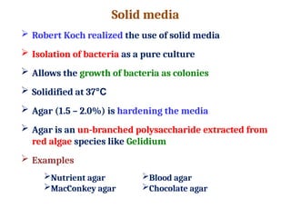 Bacterial Culture Media - Microbiology | PPT