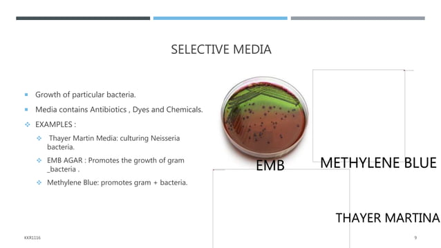 Bacterial culture media | PPTX | Chemistry | Science