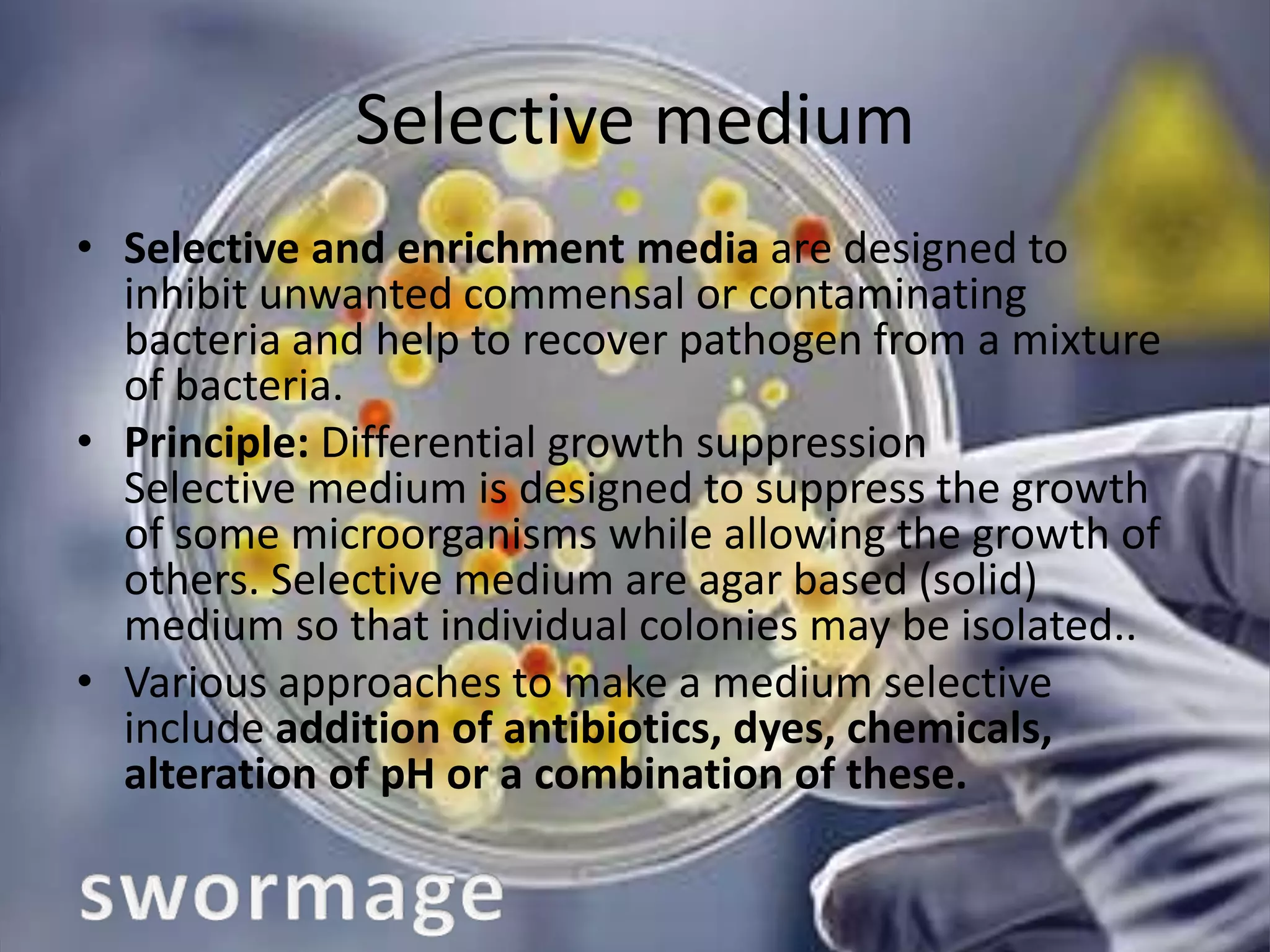 Bacterial culture media by sworna | PPTX