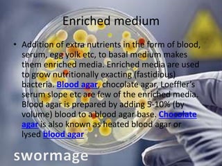 Bacterial culture media by sworna | PPTX