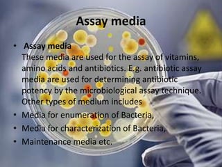 Bacterial culture media by sworna | PPTX
