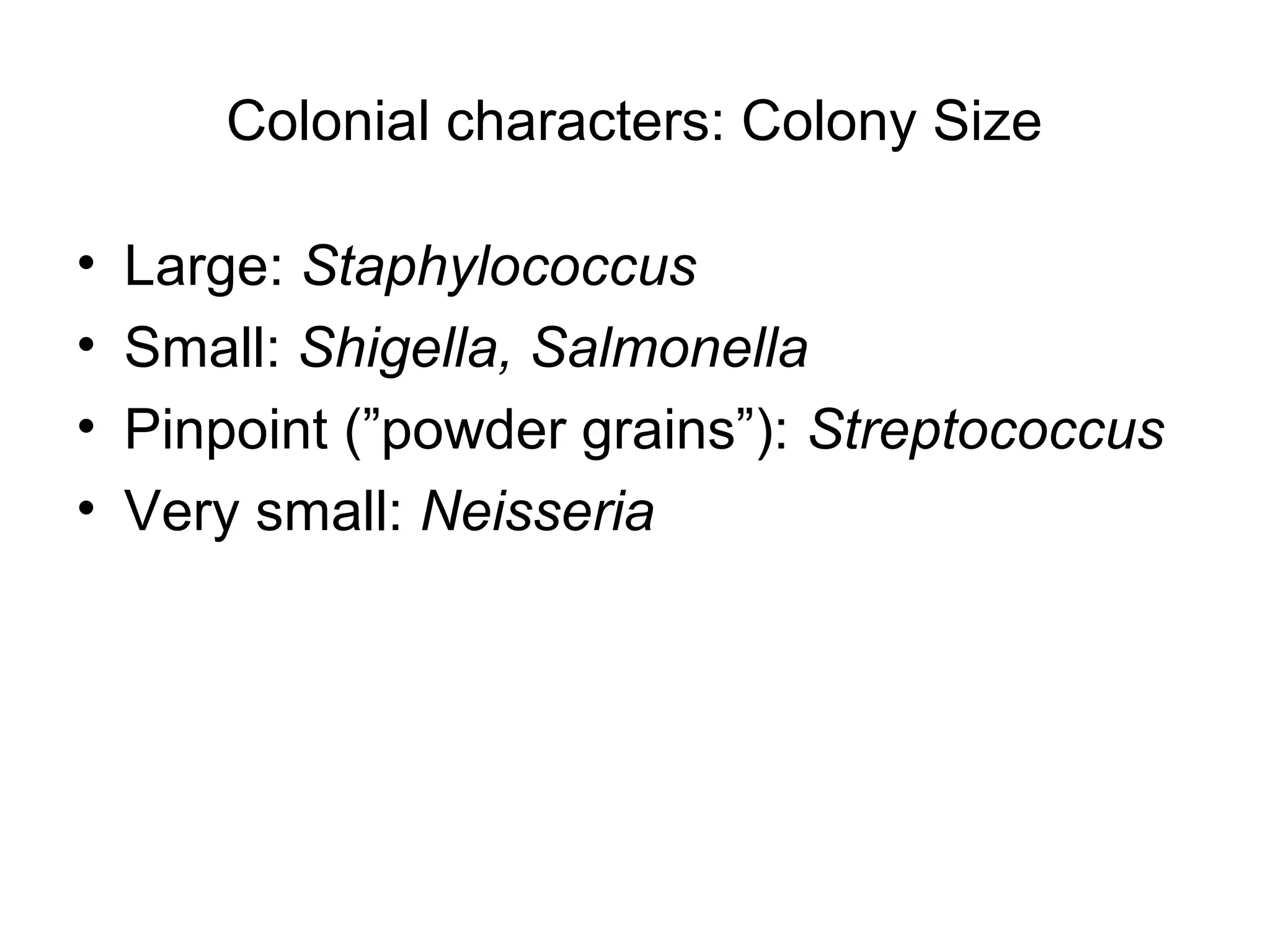 Bacterial cultures morphology based identification | PPT
