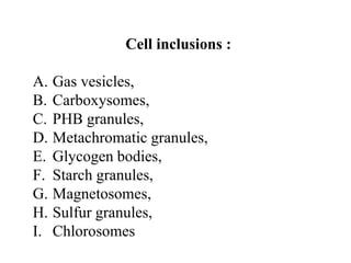 Bacterial cytology cell inclusions | PPTX