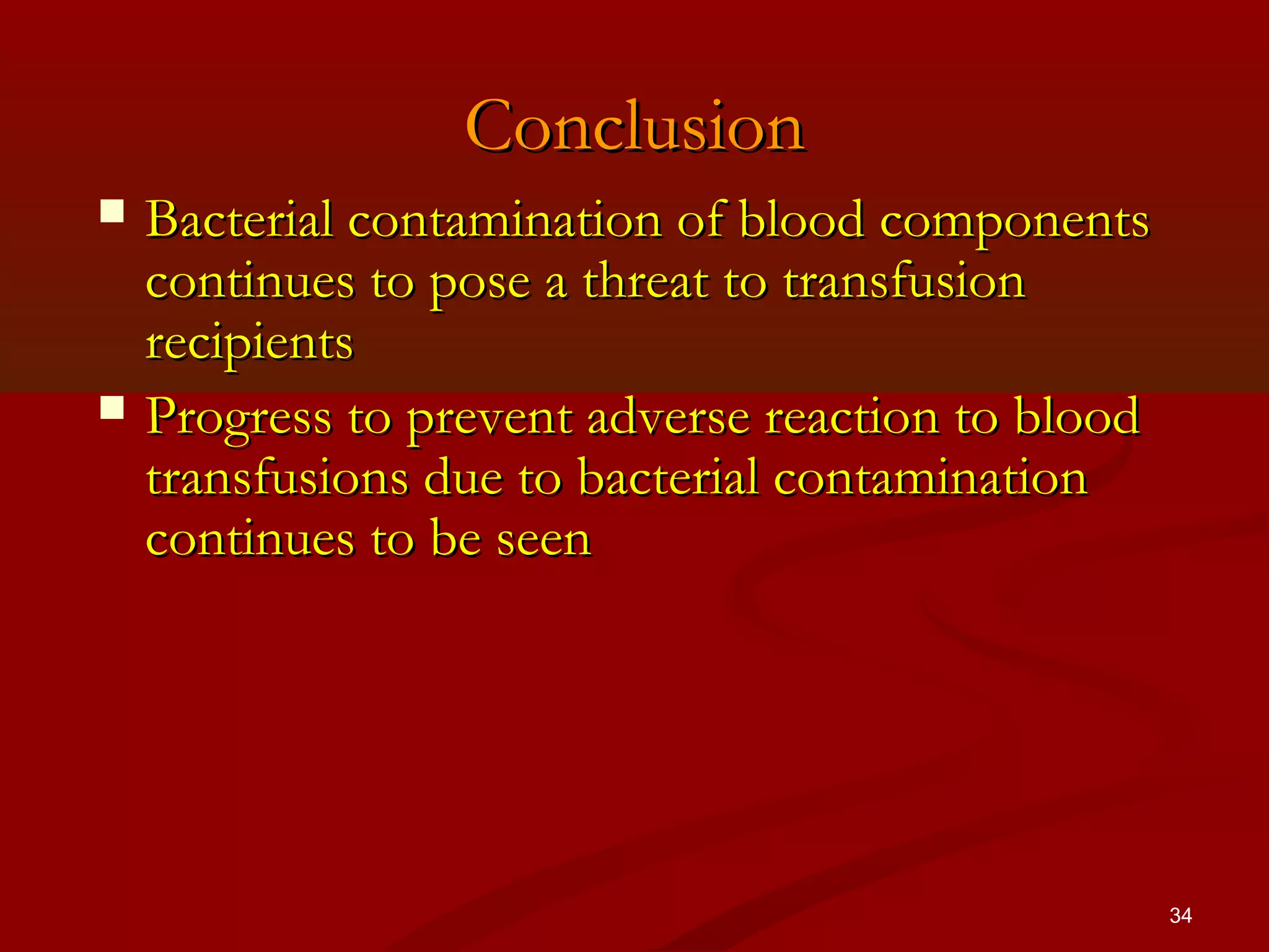 Bacterial detection of platelets | PPT