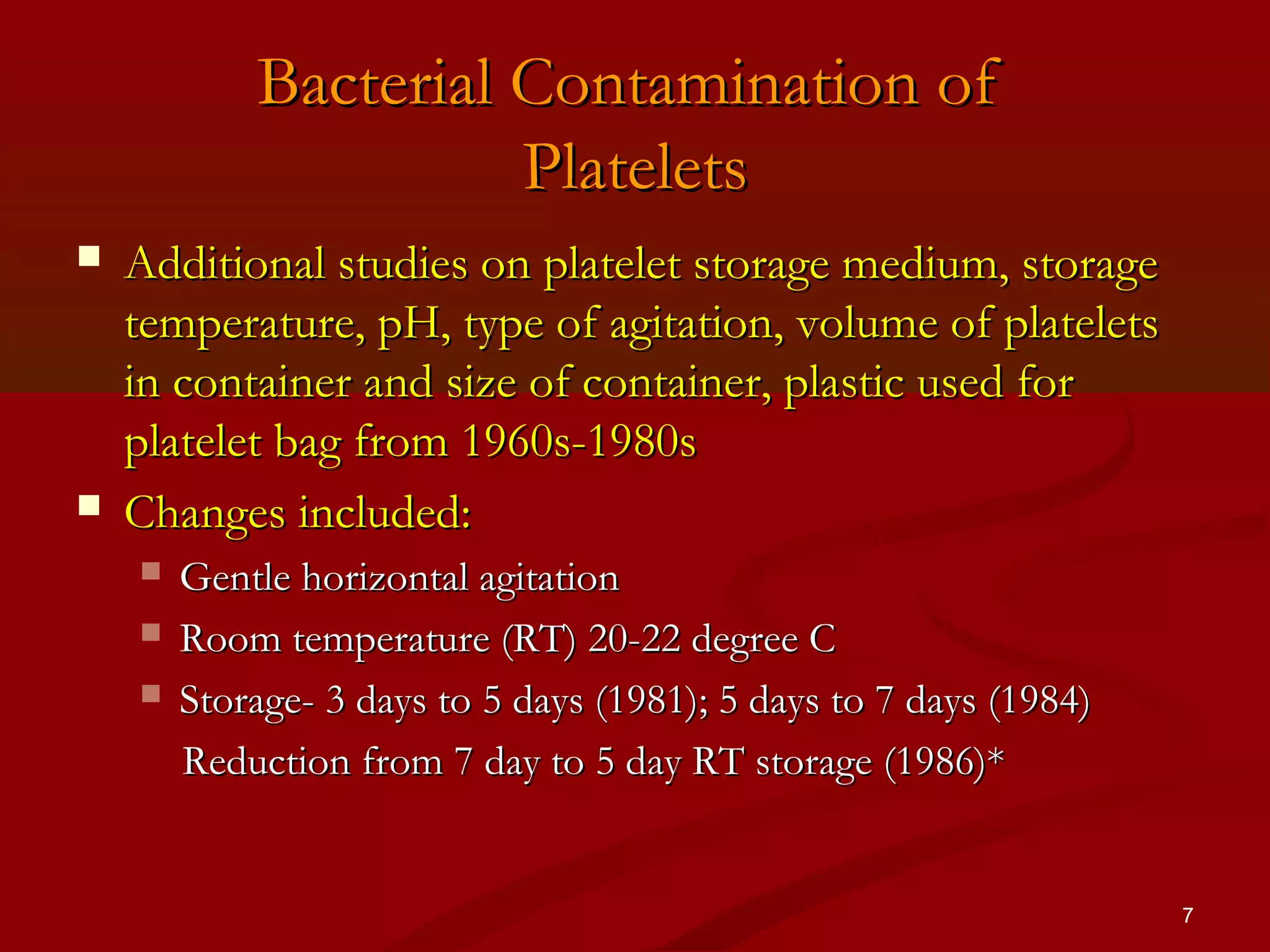 Bacterial detection of platelets | PPT
