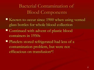 Bacterial detection of platelets | PPT