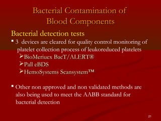 Bacterial detection of platelets | PPT