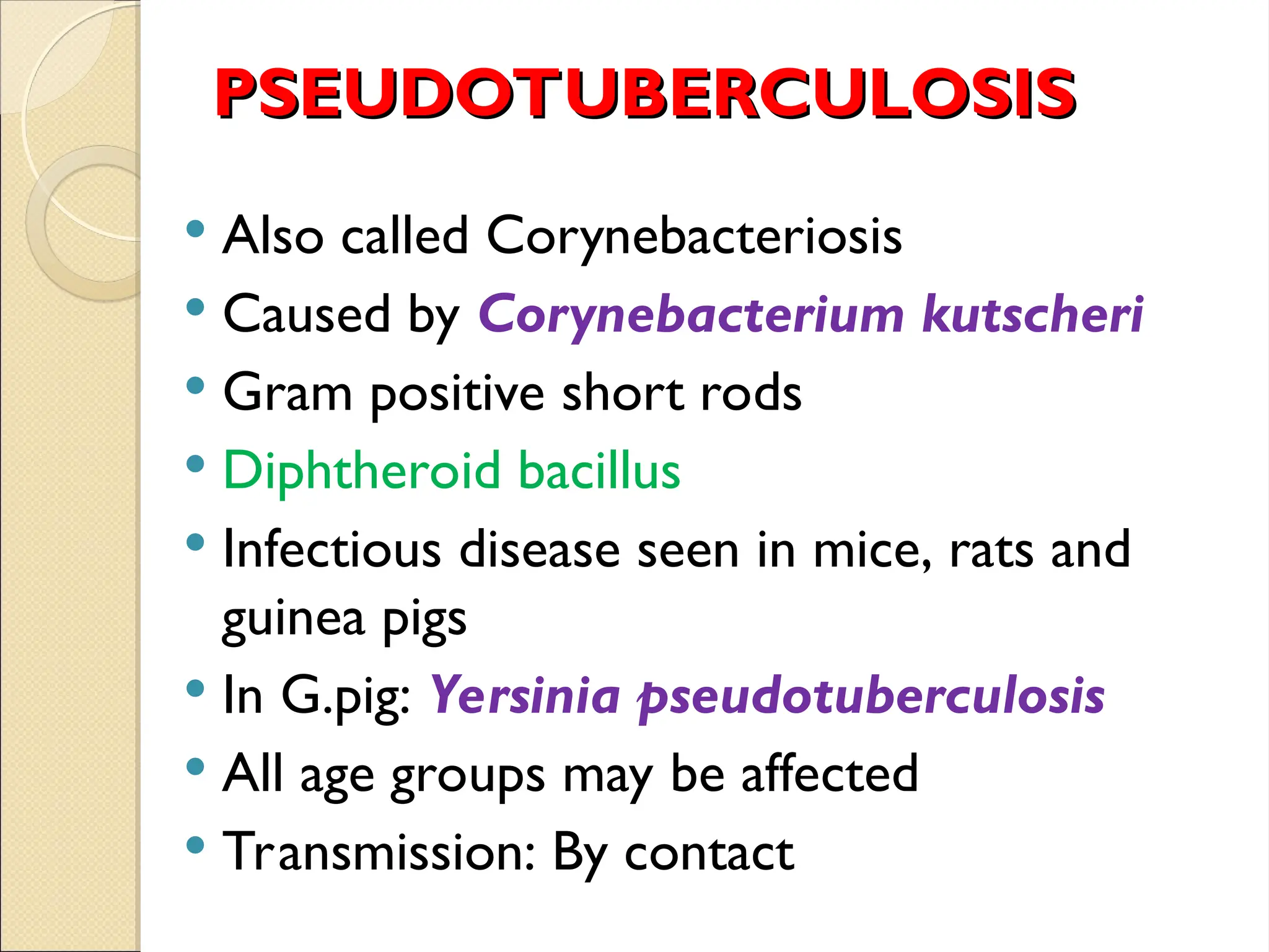 BACTERIAL DISEASES OF LAB ANIMAL diet like | PPT