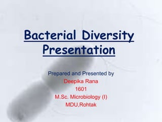 Bacterial diversity presentation1 | PPTX