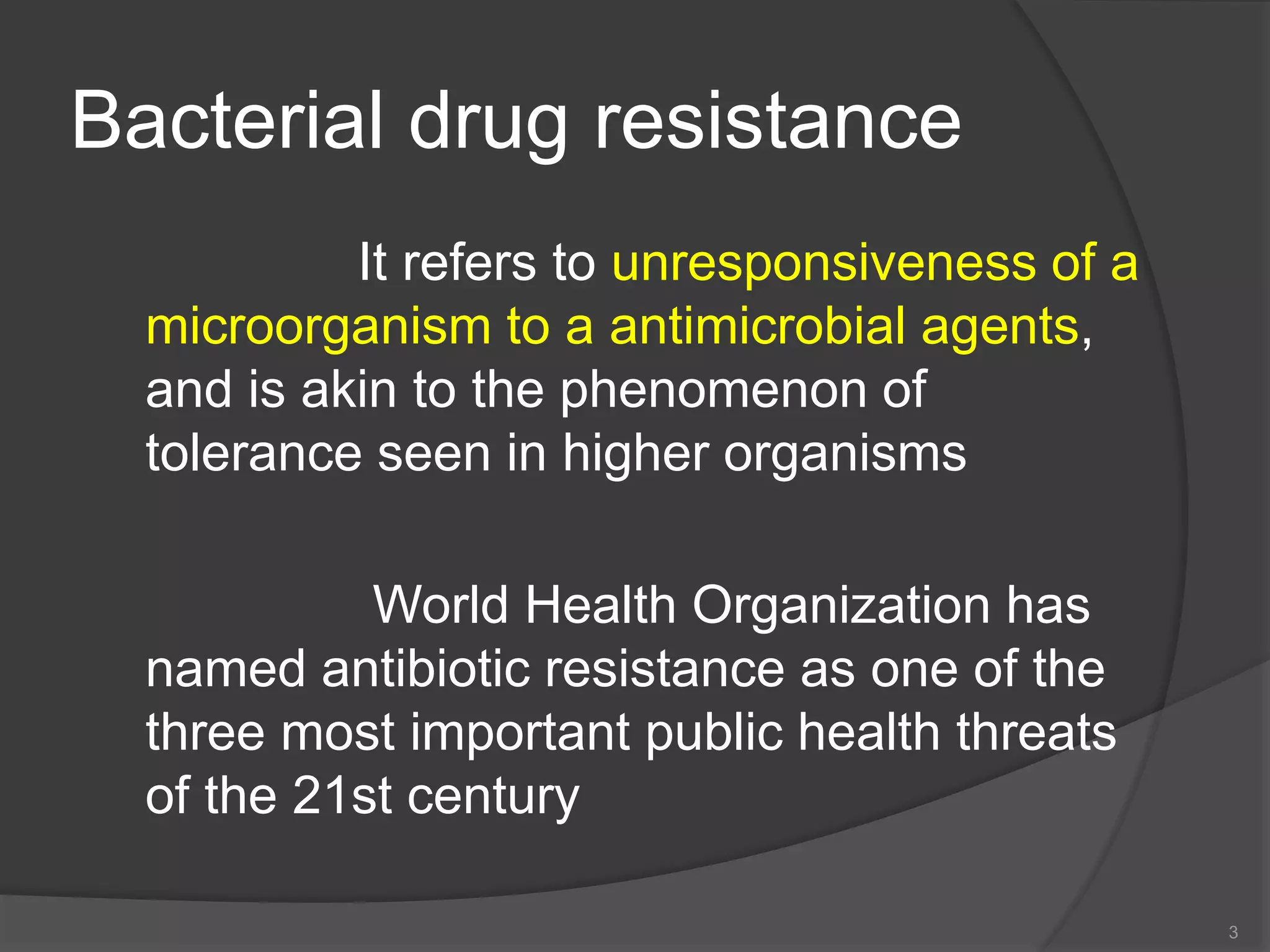 Bacterial drug resistance | PPTX