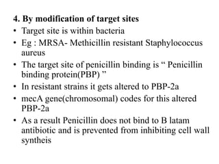 Bacterial drug resistance | PPTX