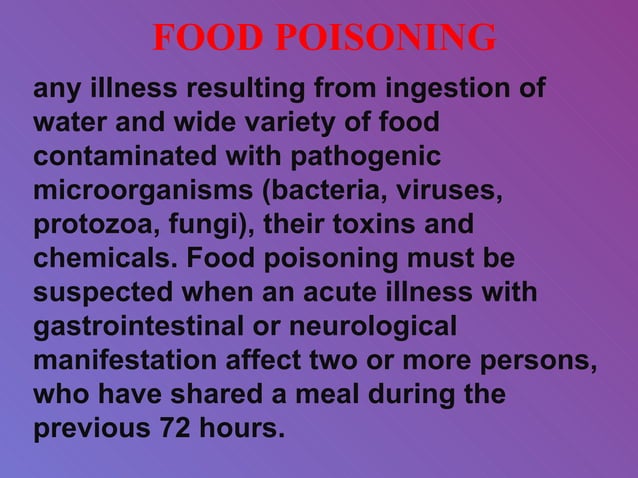 Bacterial food poisoning | PPT | Digestive Disorders | Diseases and ...