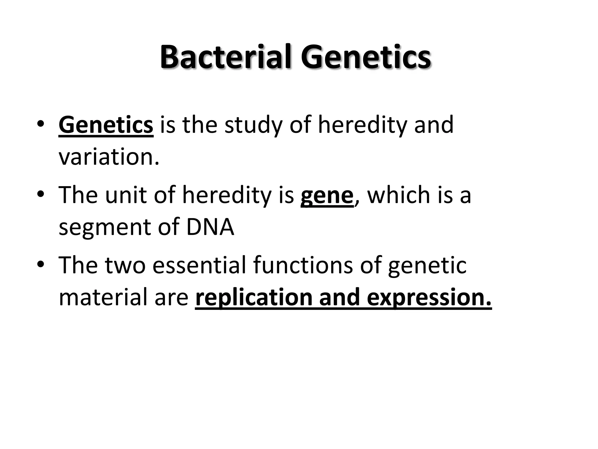Bacterial Genetics 1 By Sumia Alfitoury Ppt