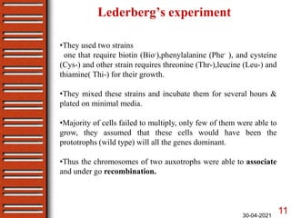 Bacterial genetics- gene mapping by recombination | PPTX