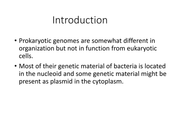 Bacterial genomic organization | PPTX | Biological Sciences | Science