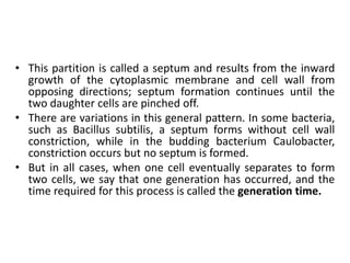 Bacterial Growth and structure in book of bacteriology | PPTX