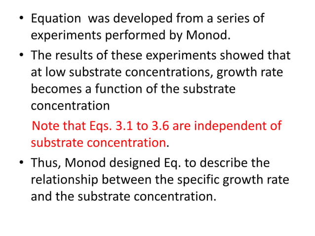 Bacterial growth curve monods equation | PPTX | Biological Sciences ...