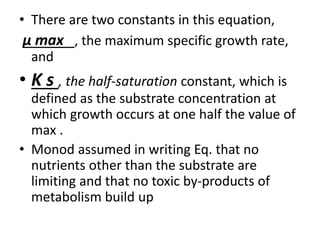 Bacterial growth curve monods equation | PPTX