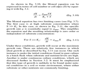 Bacterial growth curve monods equation | PPTX