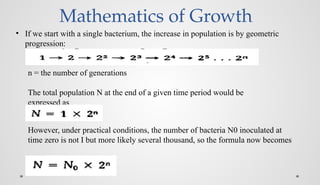 Bacterial Growth Curve and its mathematics | PPTX