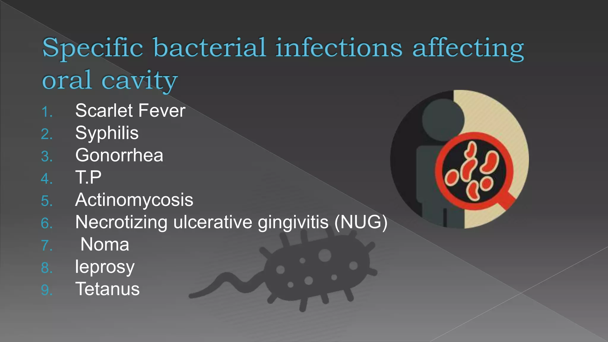 Bacterial infection of the oral cavity (khaled sadeq) | PPTX