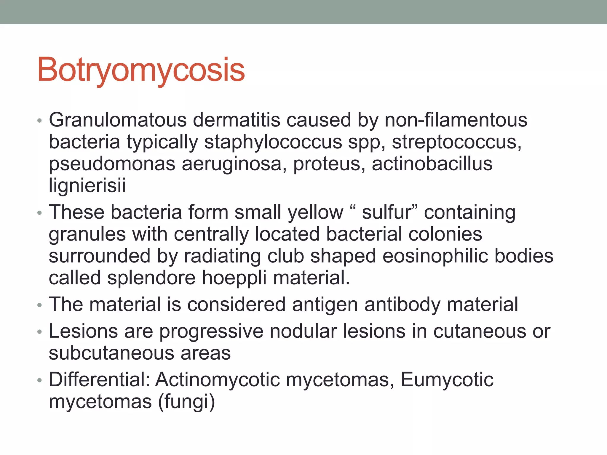 Pathology of bacterial infections of skin in animals | PPTX