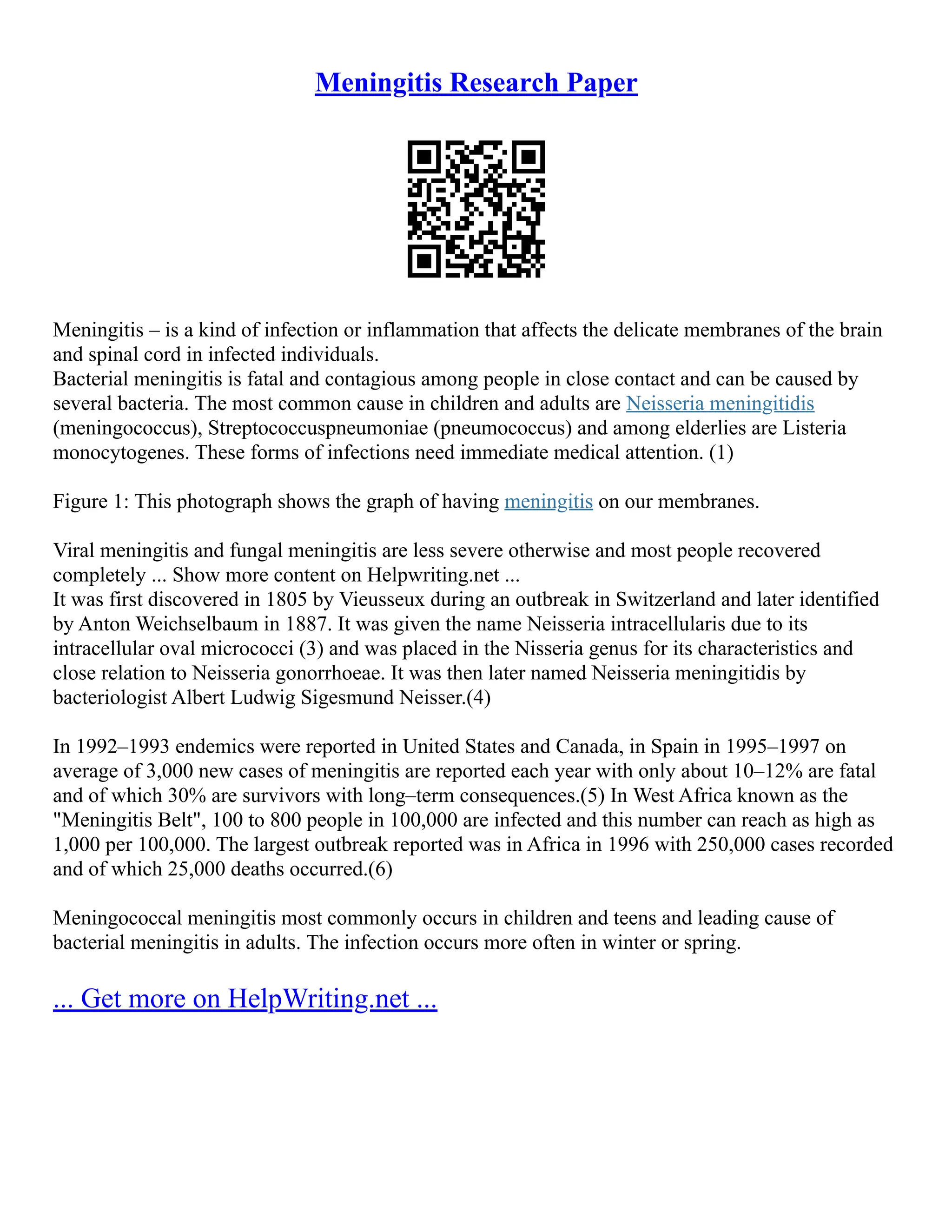 Bacterial Meningitis | PDF