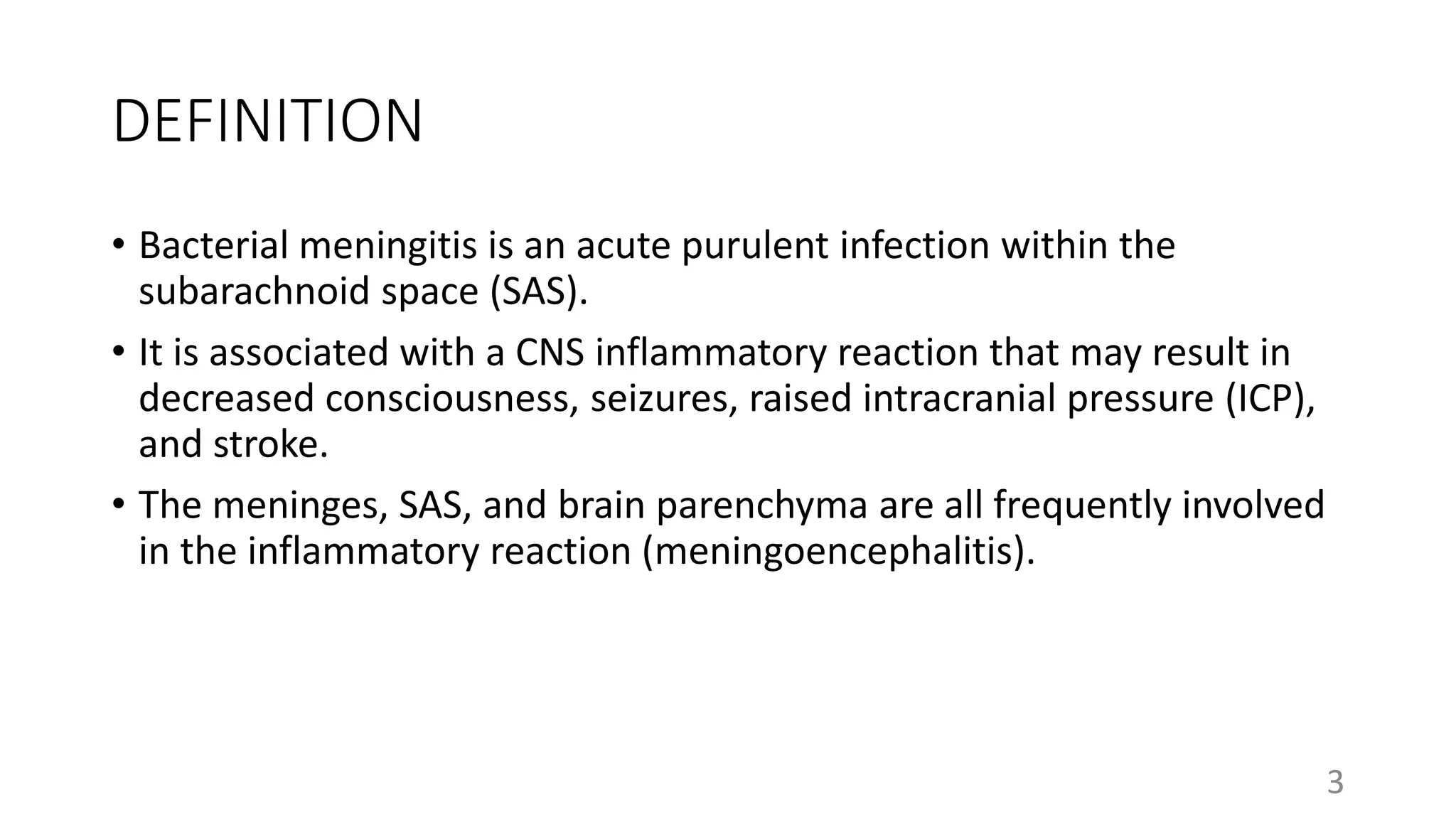 BACTERIAL MENINGITIS presentation slides | PPTX