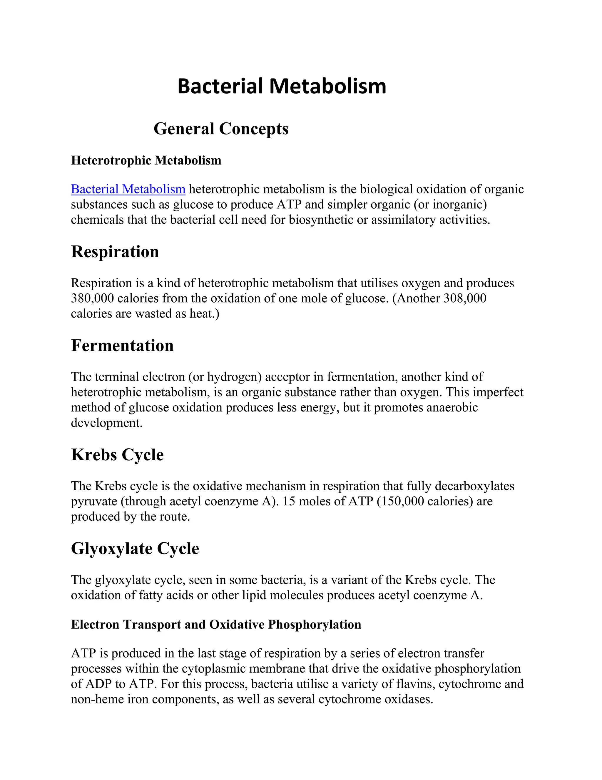 Diversity Of Microbial Metabolism