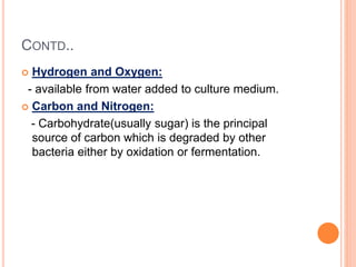 Bacterial nutrition and its component | PPTX