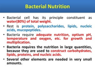 Bacterial nutrition | PPTX