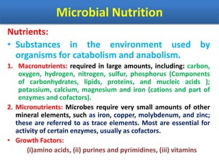 Bacterial nutrition | PPTX
