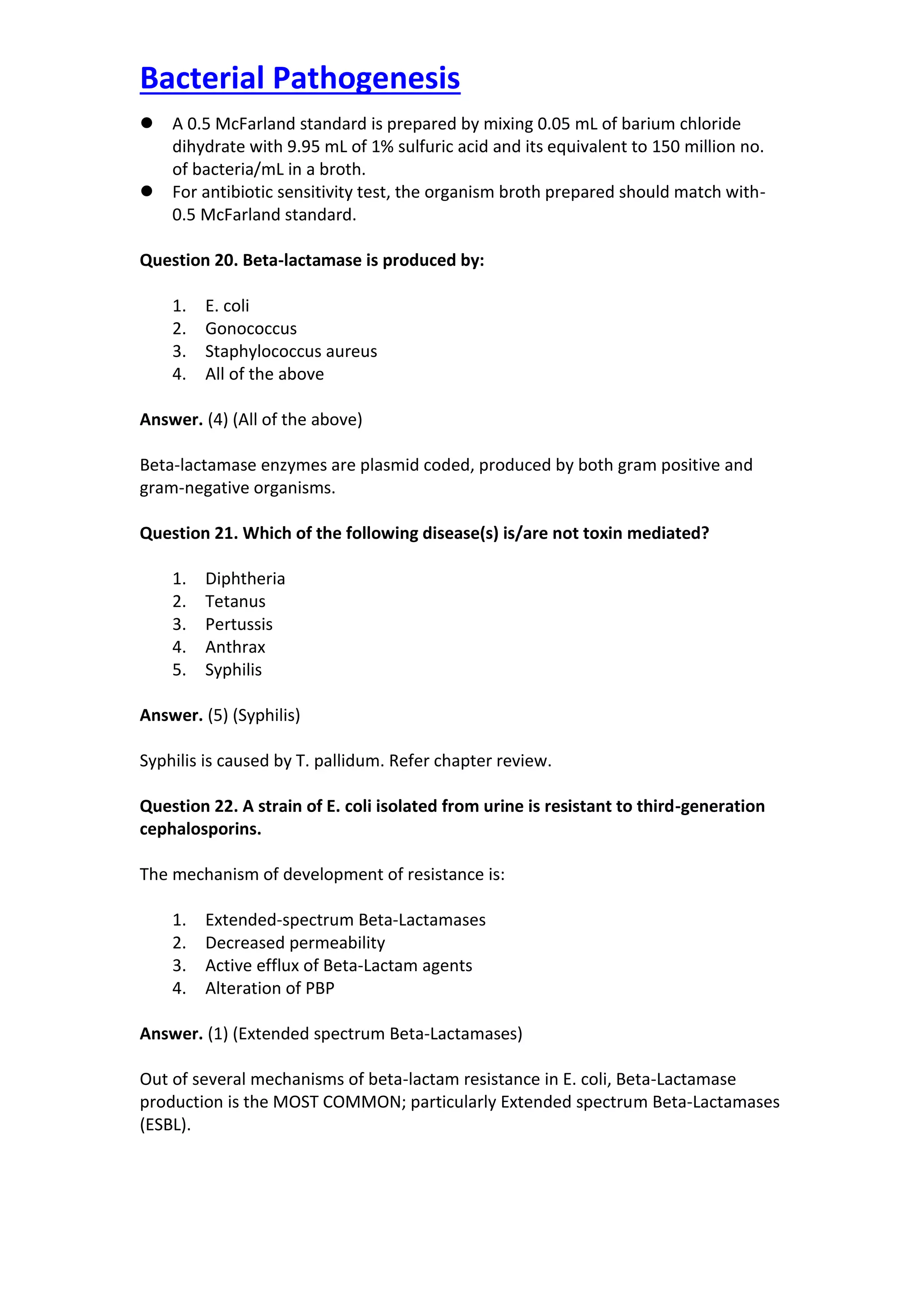 Bacterial Pathogenesis | PDF