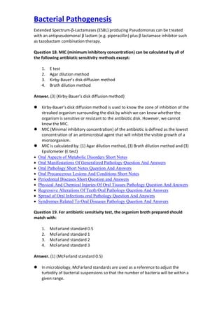 Bacterial Pathogenesis | PDF