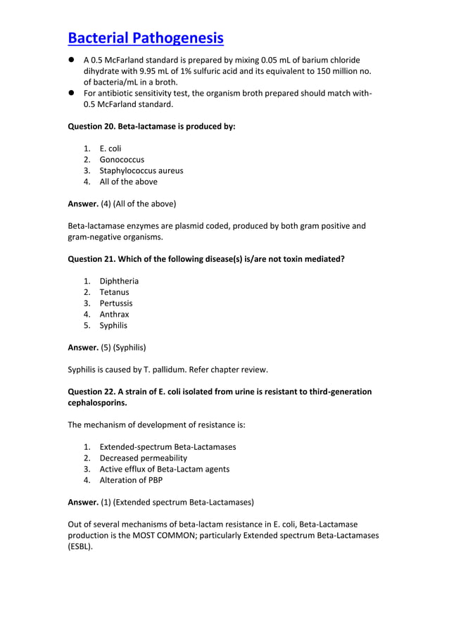 Bacterial Pathogenesis | PDF