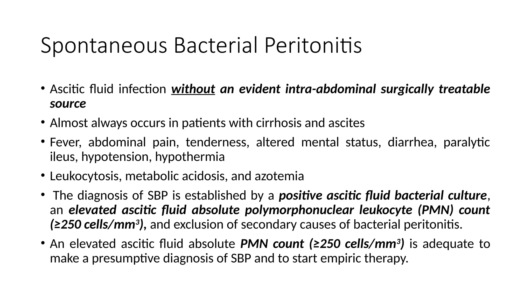 Surgical guidelines on bacterial peritonitis | PPT