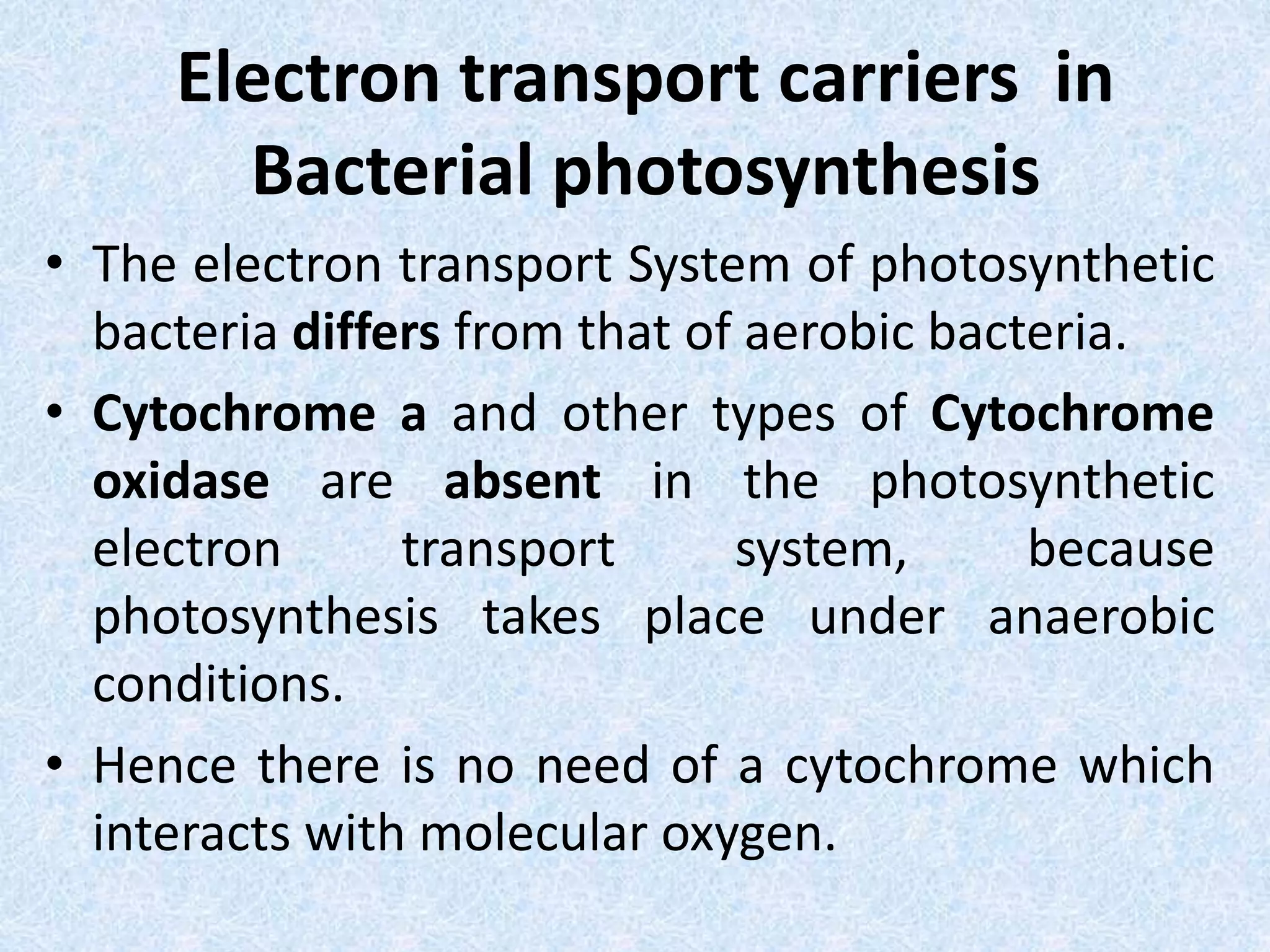 Bacterial photosynthesis 2020 | PPT
