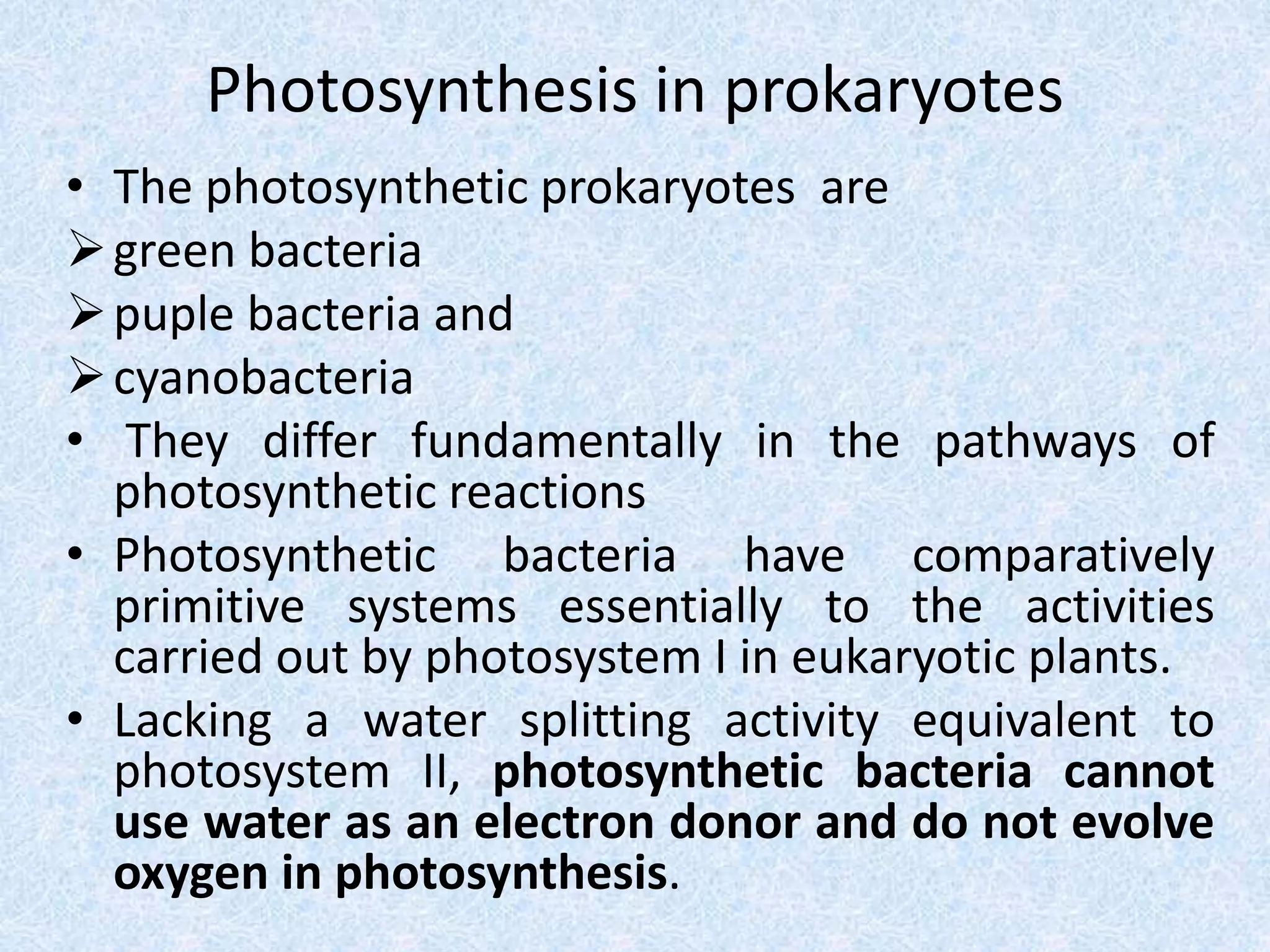 Bacterial photosynthesis 2020 | PPT