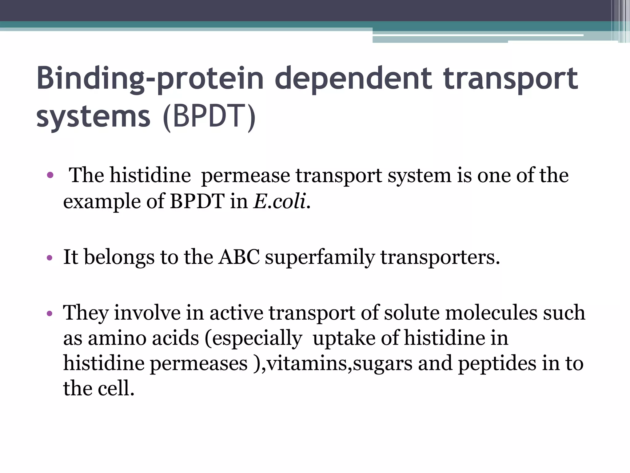 Bacterial plasma membrane permeases (HISTIDINE PERMEASE) | PPTX