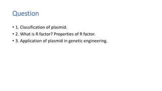 Lecture on Bacterial Plasmid by Dr. Avizit Sarker | PDF