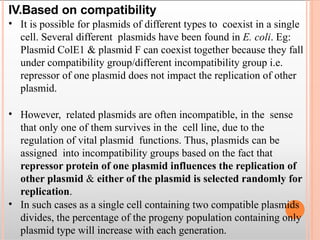 bacterial plasmid, their propertis, classification | PPTX