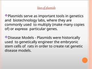 bacterial plasmid, their propertis, classification | PPTX